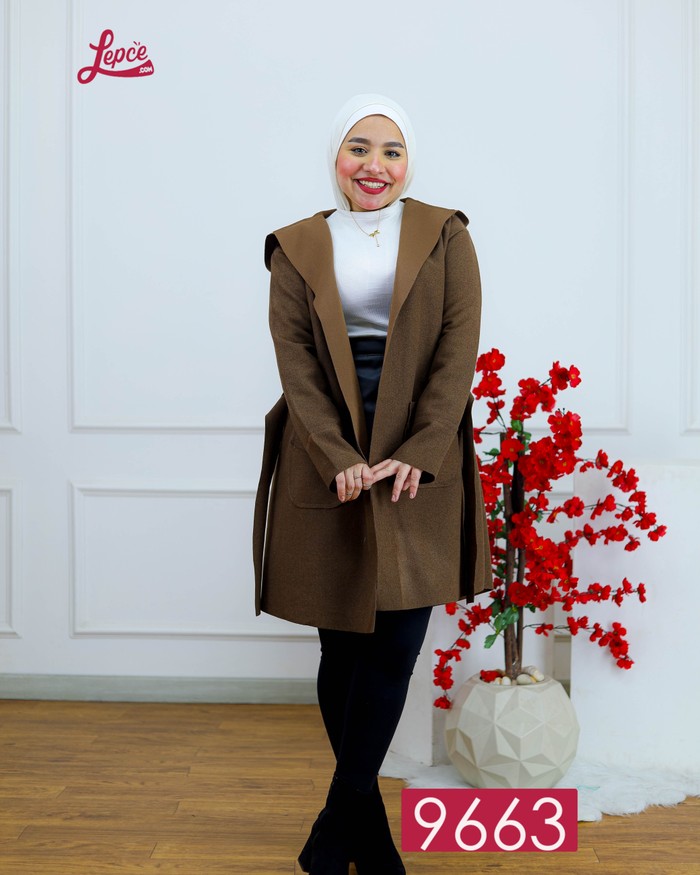 Lepce - لبسى بالطو - بنى غامق