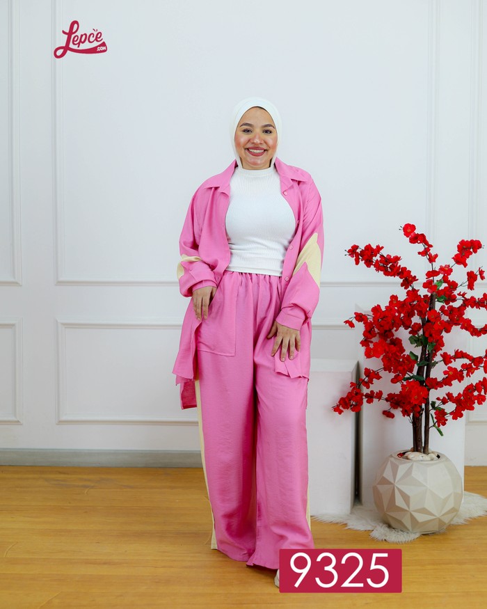 Lepce - لبسى سوت اوفر سايز - بينك