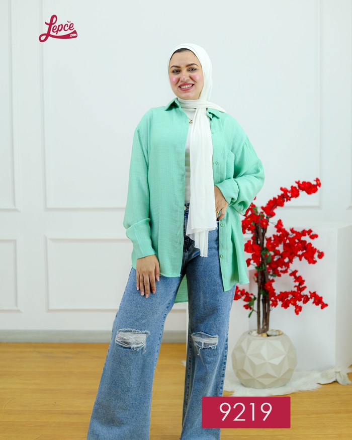 Lepce - لبسى شميز اوفر سايز - فستقى